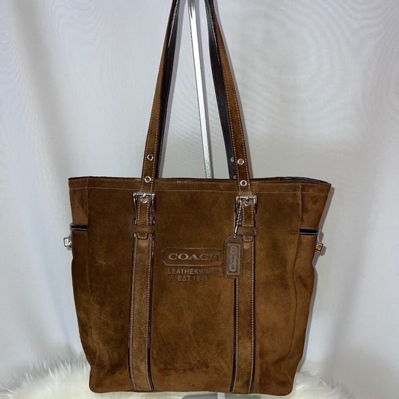 Coach | Bags | Coach Suede Tote Handbag | Poshmark